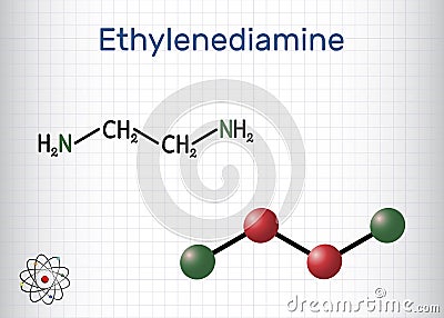 Ethylenediamine C2H8N2 Molecule. It Is Basic Amine, Polyethylene Amine ...