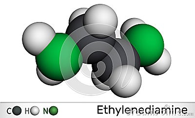 Ethylenediamine C2H8N2 Molecule. It Is Basic Amine, Polyethylene Amine ...