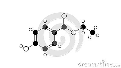 Ethylparaben Molecule, Structural Chemical Formula, Ball-and-stick ...
