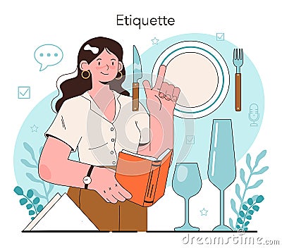 Etiquette School Class. Students Training Good Manners. Behaving Kids ...