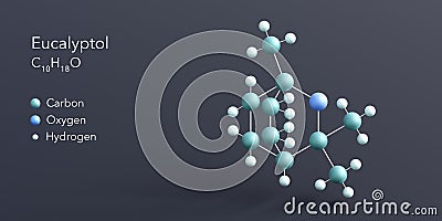 Eucalyptol Molecule 3d Rendering, Flat Molecular Structure With ...