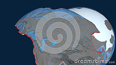 Eurasia Tectonic Plate. Elevation and Bathymetry Stock Video - Video of ...
