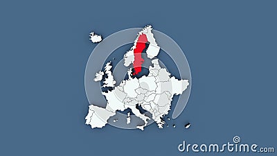 Europe Map with Blinking Countries and Zoom Effect Stock Video - Video ...