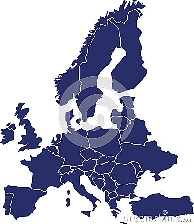 Europe Map With Borders Vector Illustration | CartoonDealer.com #107163442