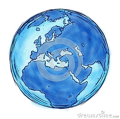 Europe Map Sketch Drawing Stock Image - Image: 25594501