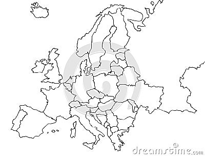 Europe Pusta Mapa Obraz Royalty Free - Obraz: 9085976