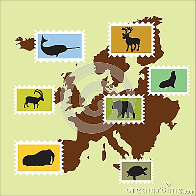 European Animals Cartoon Vector | CartoonDealer.com #3040835