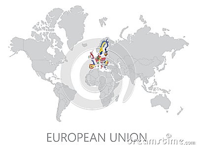 European Union On World Map Vector Illustration | CartoonDealer.com ...