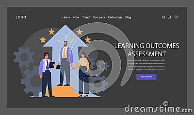 Evaluators Celebrate A Successful Learning Outcomes Assessment. Vector ...