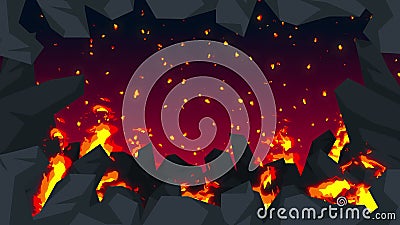 Evil Abstract Animation, Apocalyptic Hell Background, Fire Flames on ...