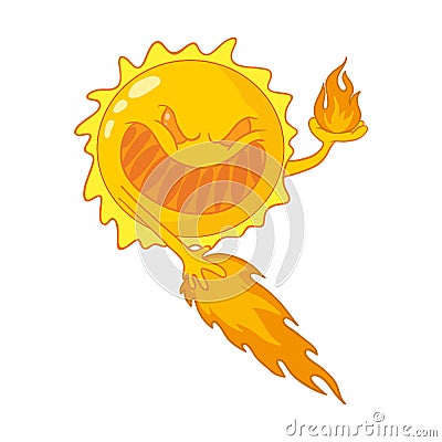 Evil cartoon sun stock illustration. Image of spring - 41235119