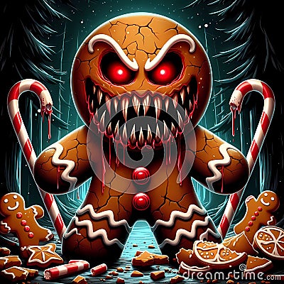 Evil And Malicious Gingerbread Man Stock Image | CartoonDealer.com ...