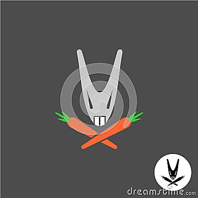 Evil Rabbit Head Logo Cartoon Vector | CartoonDealer.com #104005395