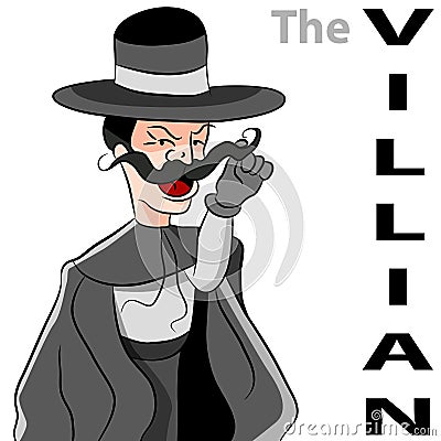 Evil Villian Moustache Man Stock Image - Image: 19640491