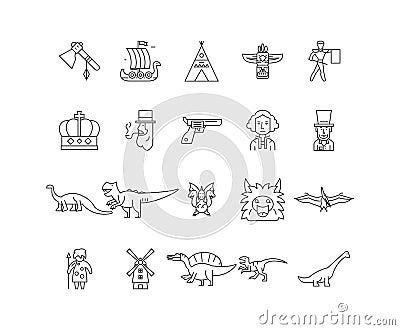 Evolution Line Icons, Signs, Vector Set, Outline Illustration Concept ...