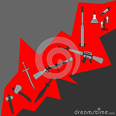 The Evolution Of Weapons Cartoon Vector | CartoonDealer.com #269517795