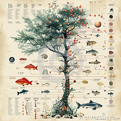 Evolutionary Tree, Fish Ancestry Stock Image | CartoonDealer.com #341020651