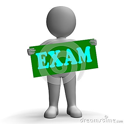 Exam Sign Character Means Examinations And Stock Illustration - Image ...