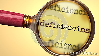 Examine And Study Deficiencies, Showed As A Magnify Glass And Word ...
