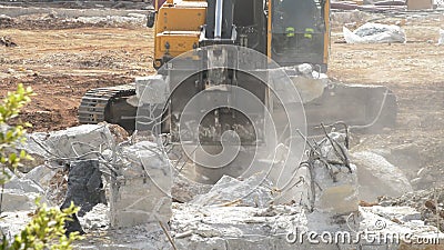 Excavator Machine Moving Debris in the Demolition of a Building Stock ...