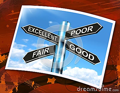 Excellent Poor Fair Good Sign Means Performance Review Stock Image ...
