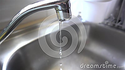 Excessive Clean Drinkable and Potable Water Continuously Dripping Stock ...