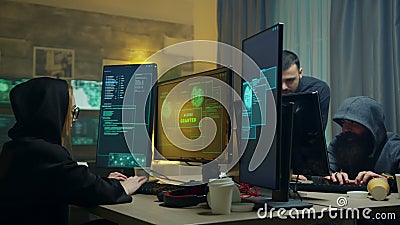 Team of Cyber Criminals Celebrate after a Successful Hack Stock Footage ...