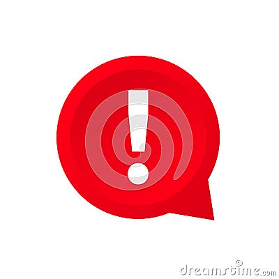 Exclamation Bubble Icon Warn Alert Sign Vector Illustration ...