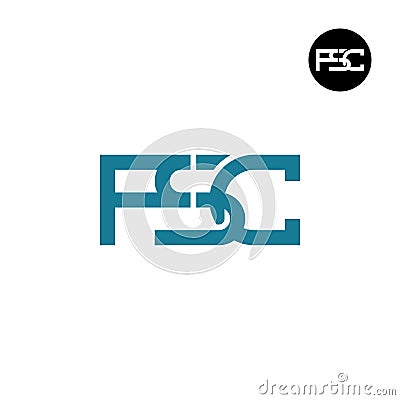 Letter FSC Monogram Logo Design Cartoon Vector | CartoonDealer.com ...