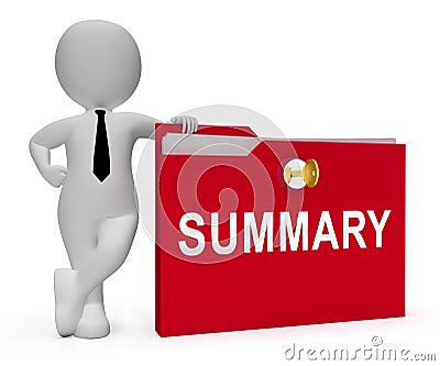 Executive Summary Folder Icon Showing Short Condensed Report Roundup 3d ...
