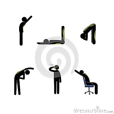 Exercise Stick Man Set Stock Vector - Image: 61796025