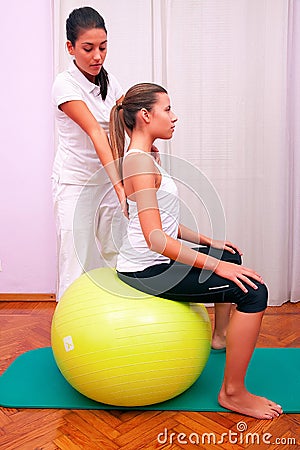 Exercises Control Basin Trunk With Bobath Ball Fitball Stabilization ...