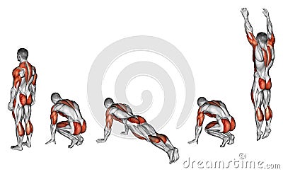 Exercising. Burpee Stock Illustration - Image: 47139270