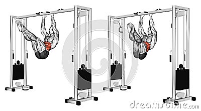 Exercising. Turns Hips On The Stick The Overhang Stock Illustration ...