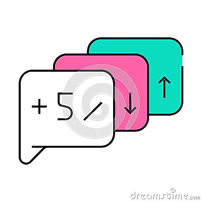 Exit Polls Growing And Falling Icon Color Illustration | CartoonDealer ...