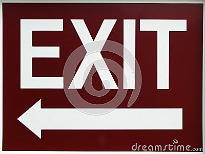 Exit Sign With Left Arrow Royalty-Free Stock Photography ...