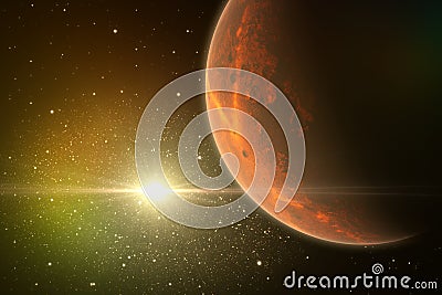 Exoplanet Or Extrasolar Planet With Distant Quasar, Extremely Luminous ...