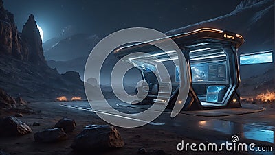 Futuristic Alien Bus Stop In Unreal Engine V5.ai Generated Royalty-Free ...