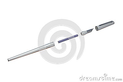 Exploded Fountain Pen Stock Image - Image: 21174671