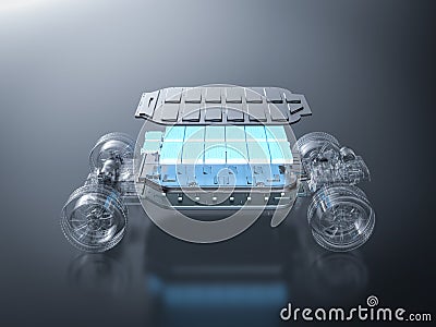 Exploded View Of Ev Car Or Electric Vehicle With Battery Pouch Cells ...