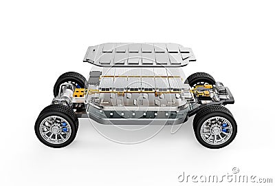 Exploded View Of Ev Car Or Electric Vehicle With Battery Pouch Cells ...