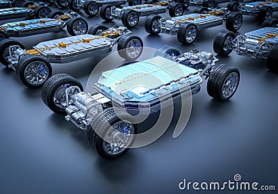 Exploded View Of Ev Car Or Electric Vehicle With Battery Pouch Cells ...