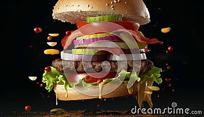 Exploded View Hamburger Royalty-Free Stock Photography | CartoonDealer ...