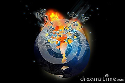 Exploding Death Planet Earth Royalty Free Stock Images - Image: 4545679