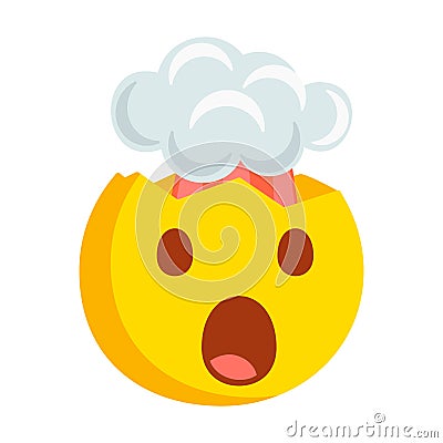 Exploding Head Emoji Icon Illustration. Mind Blown Face Symbol Emoticon ...
