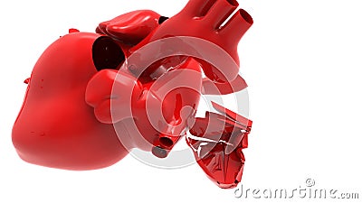 Exploding Heart of Gold 3D Animation Stock Footage - Video of concept ...