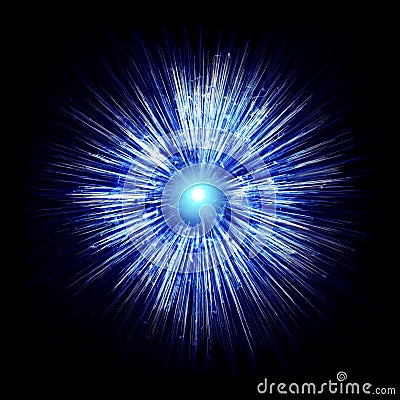 Exploding Neutron Star. Singularity, Gravitational Waves And Spa Stock ...