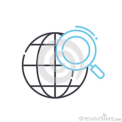 Explore Line Icon, Outline Symbol, Vector Illustration, Concept Sign ...