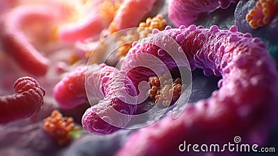 Explore The Microscopic View Of A Healthy Gut Barrier, Highlighting ...