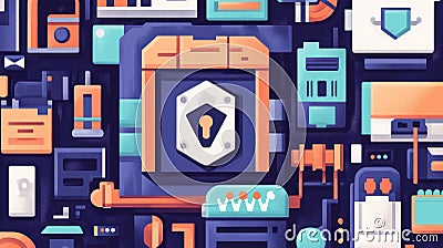 Explore A Modern D Illustration Showcasing Endpoint Security With A Vibrant Cartoon Style For ...
